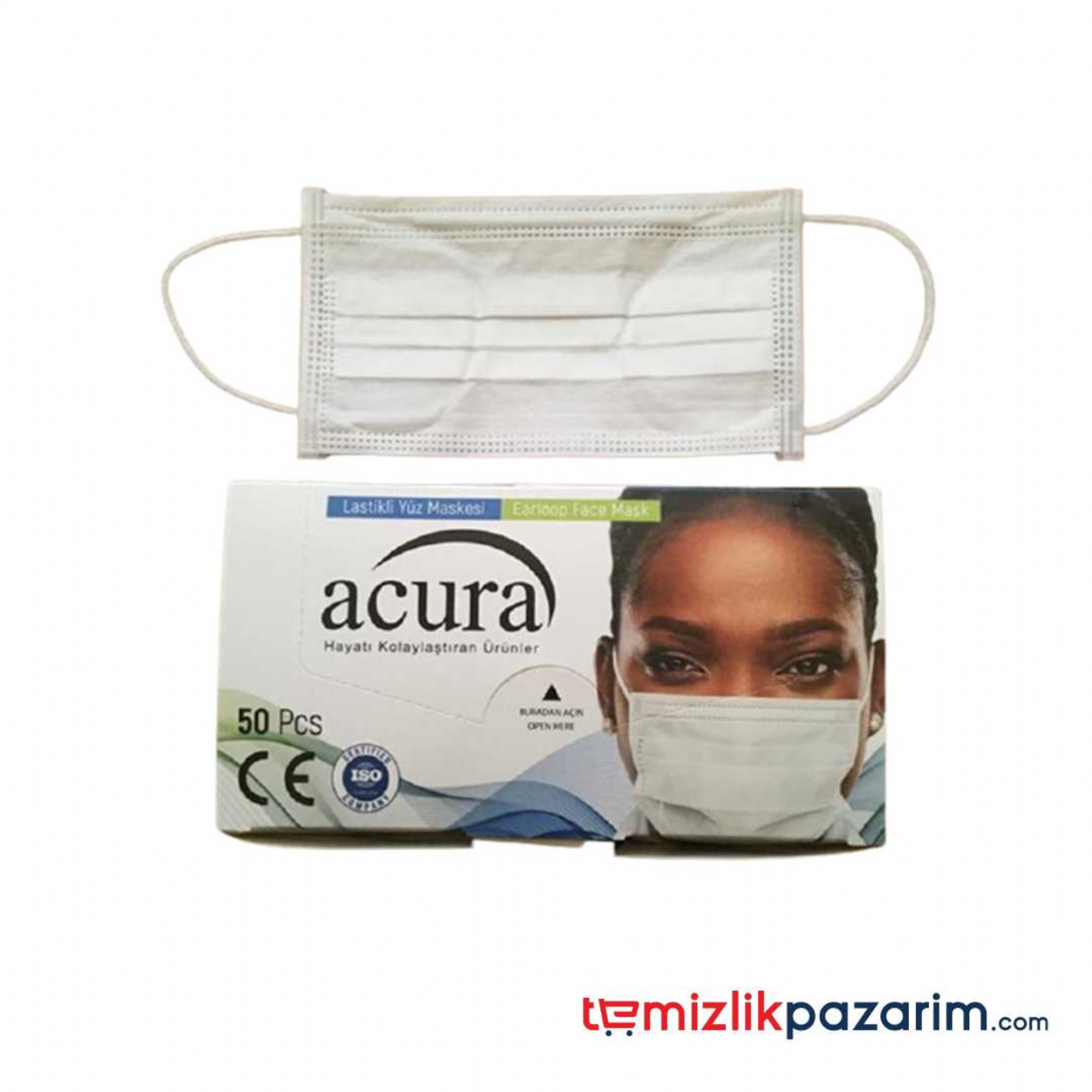 Acura 3 Katlı Cerrahi Maske - temizlikpazarim.com