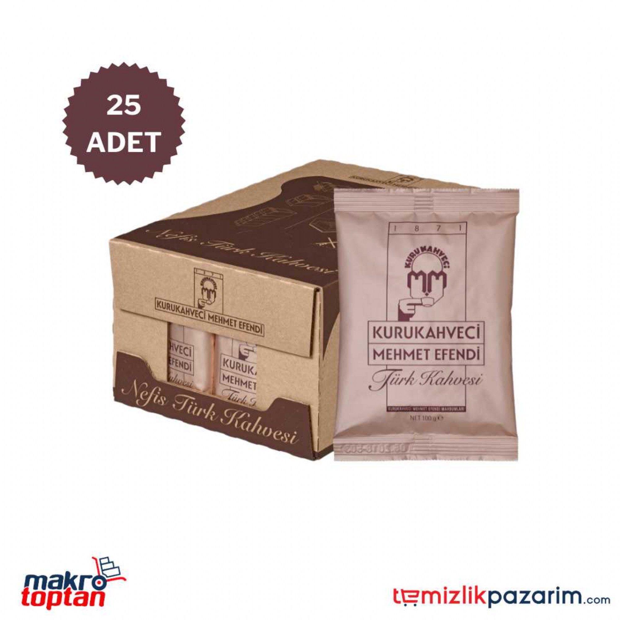 Mehmet Efendi Türk Kahvesi 100 gr 25 li Paket - temizlikpazarim.com