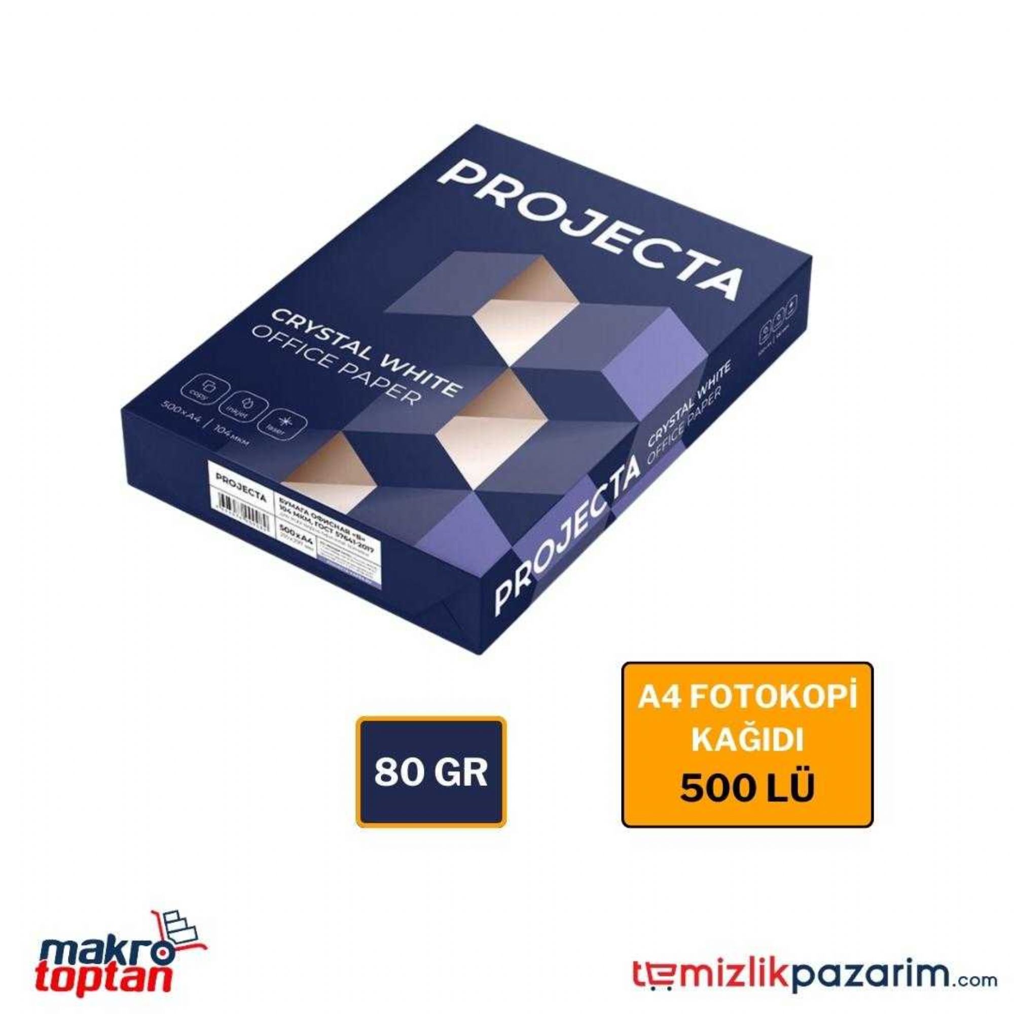 Projecta A4 Fotokopi Kağıdı 2500 lü Koli - temizlikpazarim.com