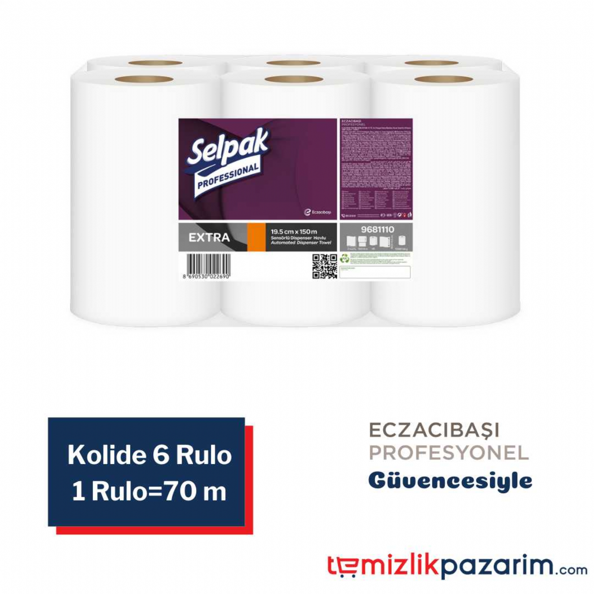 Selpak Professional Extra Sensörlü Havlu 21 cm 70 m - temizlikpazarim.com