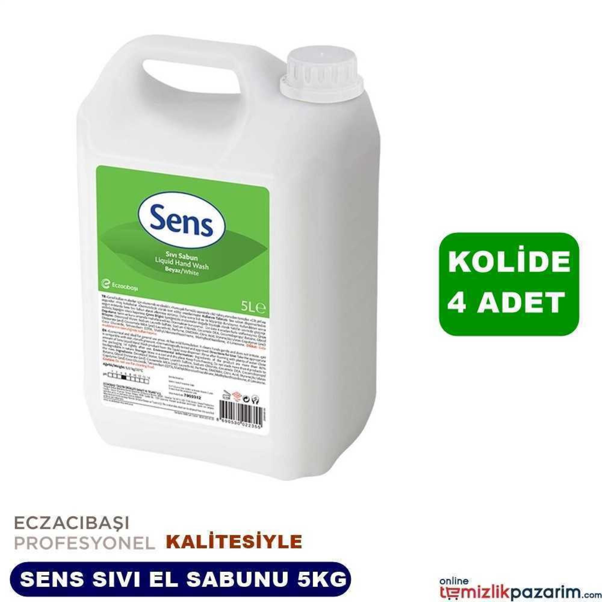 Sens Sıvı El Sabunu Beyaz 5 Lt - temizlikpazarim.com