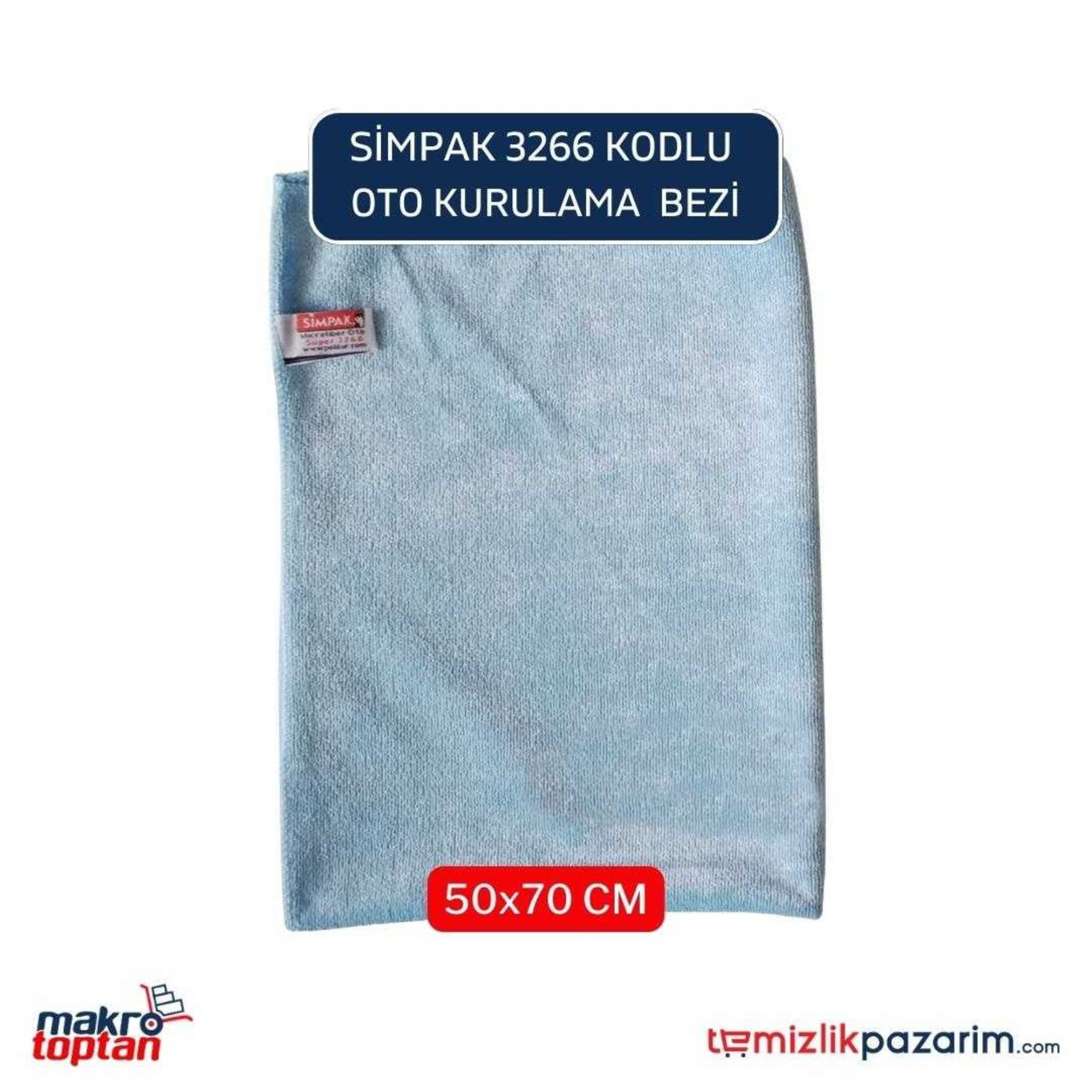 Simpak Mikrofiber Oto Bezi 50x70 cm - temizlikpazarim.com